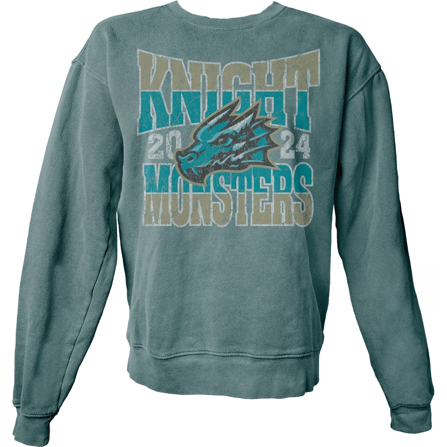 Knight Monsters Teal Side Scroll Crewneck – Tahoe Knight Monsters